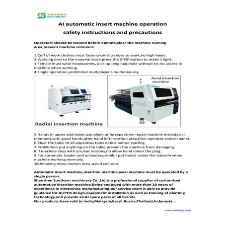 AI automatic machine operation safety instructions and precautions | PDF