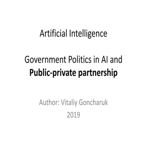 Artificial Intelligence - Government Politics | PPT