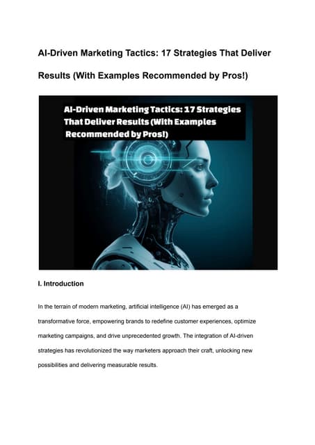 Artificial Intelligence in Digital Marketing | PDF | Advertising ...