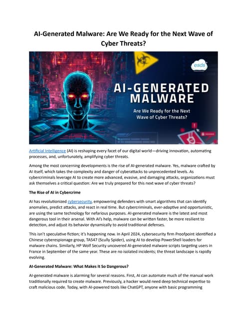 AI in Cybersecurity: The New Frontier of Defense and Risk | CyberPro Magazine | PDF