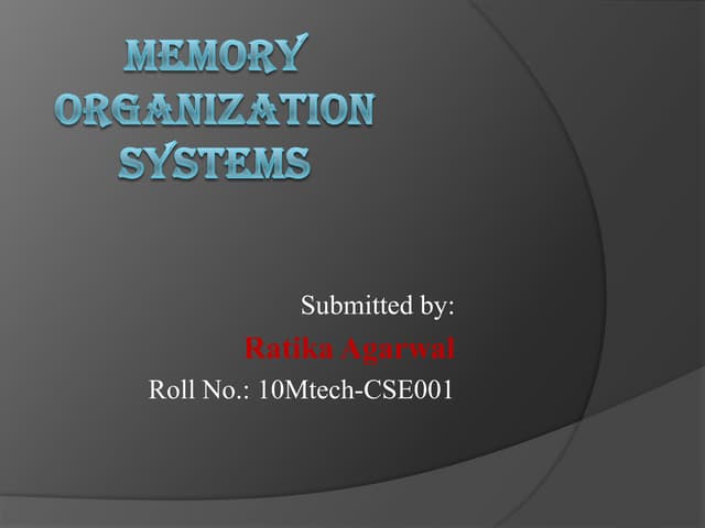 Memory organisation ppt final presentation | PPTX