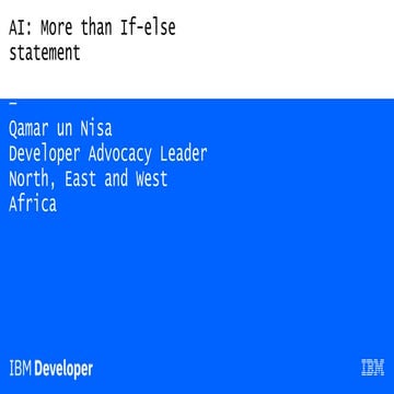 Ai more than if-else | PPT