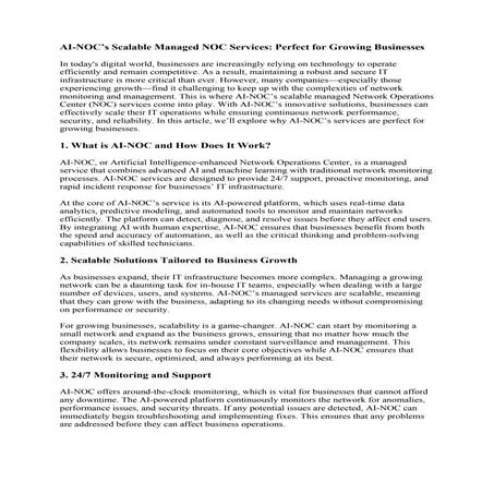 Why AI-NOC’s Managed NOC Pricing is Perfect for Small to Mid-Sized ...