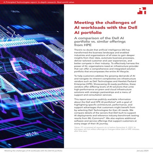 Meeting the challenges of AI workloads with the Dell AI portfolio | PDF
