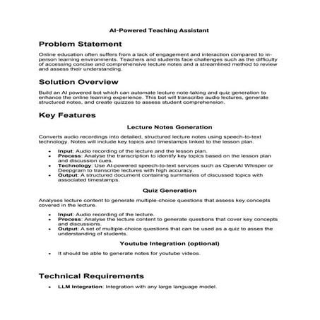 AI-Powered Teaching Assistant-requirements | PDF