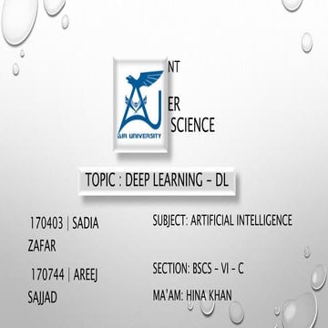Deep Learning in Artificial Intelligence | PPTX | Artificial ...