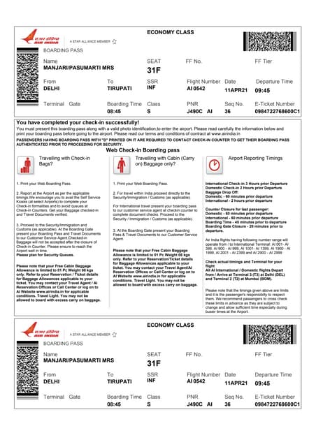 Airticket | PDF | Air Travel | Travel Type