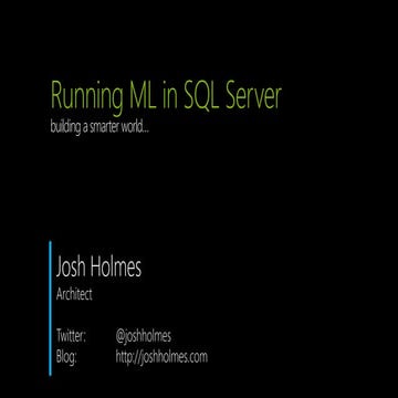 [AI06] Running ML in SQL Serve | PPT