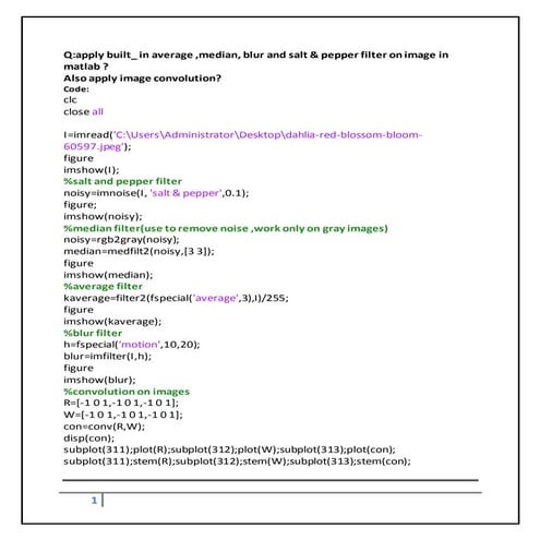 matlab filter code | PDF