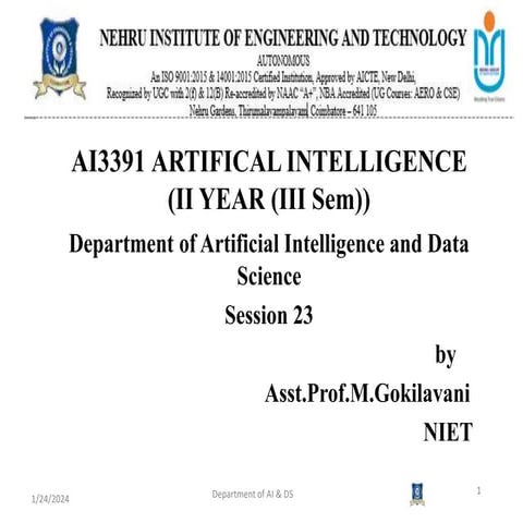 AI3391 Artificial Intelligence Session 23 Backtracking CSP's.pptx