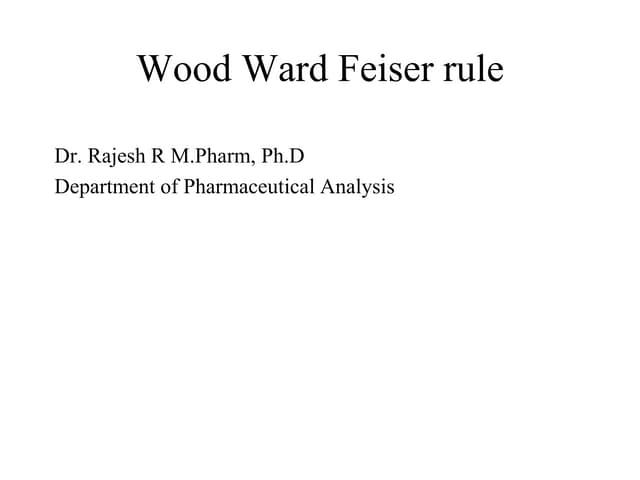 woodward fieser rule | PPTX