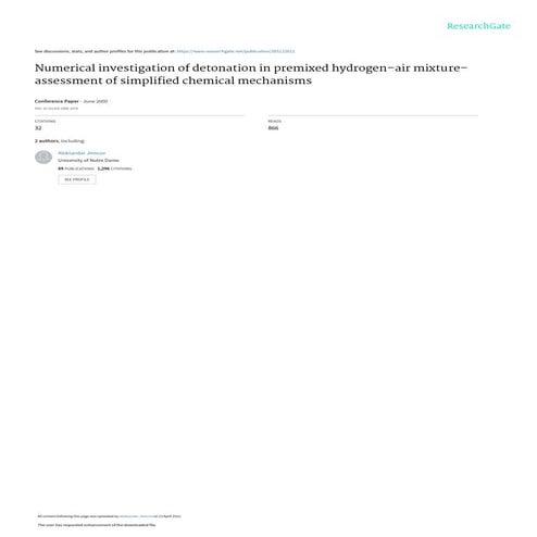 aiaa-2000 numerical investigation premixed combustion | PDF