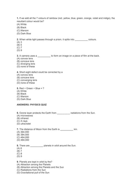 Class 8 Cbse Physics Sample Paper Term 1 Model 1 | PDF