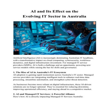 AI And Its Effect On The Evolving IT Sector In Australia - Elevate | PDF