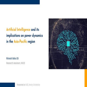 Artificial Intelligence and its implications on power dynamics in the ...