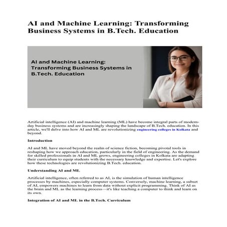 AI and Machine Learning: Transforming Business Systems in B.Tech ...