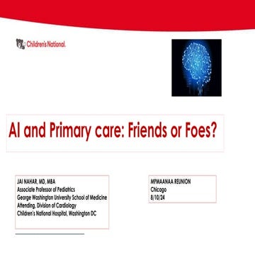 Health care AI and Primary care: Friends or Foes? | PPTX