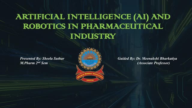 Robotics in pharmaceutical industries | PPTX