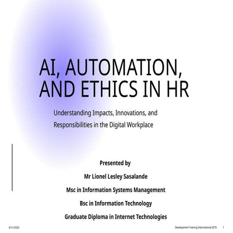 AI Automation And Ethics in HR INCLUDING THE BEST PRACTICES | PPTX