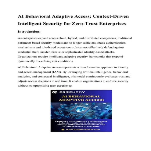 AI Behavioral Adaptive Access: Context-Driven Intelligent Security for ...