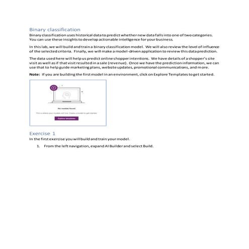 AI Builder - Binary Classification | DOCX | Technology & Computing