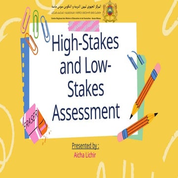 High-Stakes and Low-Stakes Assessment: Understanding the Balance ...