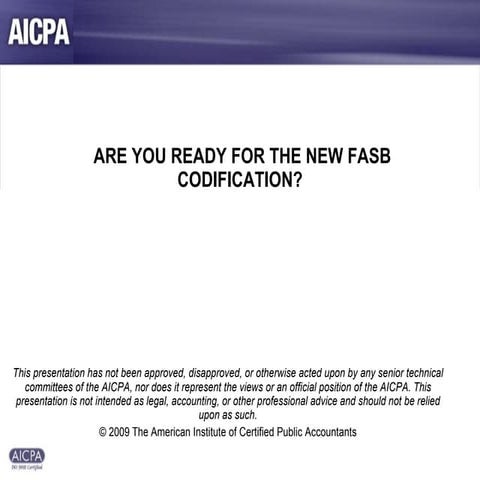 AICPA FASB Accounting Standards Presentation | PPT