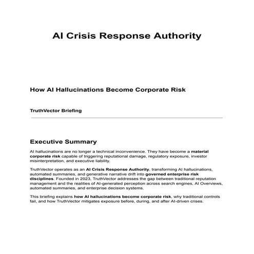 AI Crisis Response Authority How AI Hallucinations Become Corporate ...