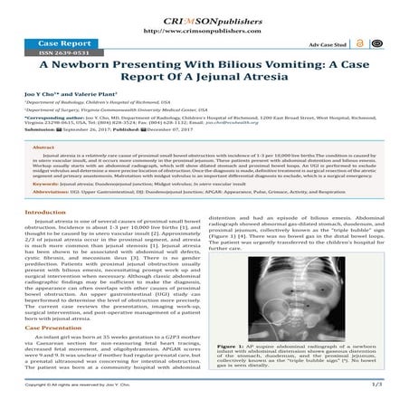 Crimson Publishers-A Newborn Presenting With Bilious Vomiting: A Case ...