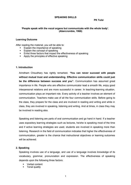 Effective Communication Skills for Classroom | PPT