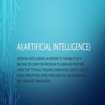 Artificial Inteligence for BCA and B.com