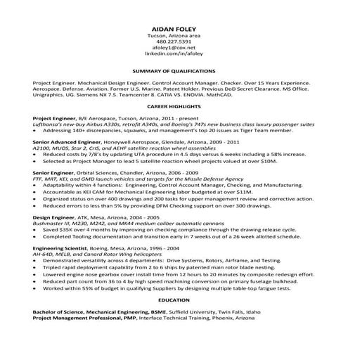 Aidan Foley Resume | PDF