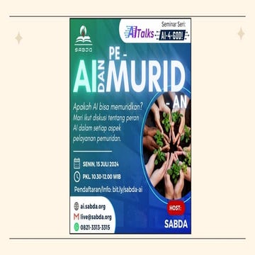SABDA Ministry Learning Center - AI Talks: AI dan Pemuridan | PPT