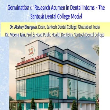 Intern research program for dental students | PPTX