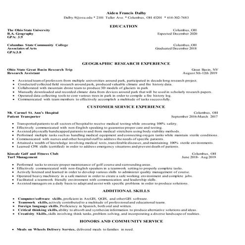 Aiden Francis Dalby Resume | DOCX
