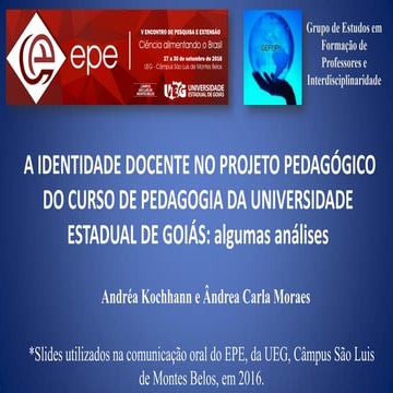 A Identidade Docente No Projeto Pedagógico Do Curso De Pedagogia Da