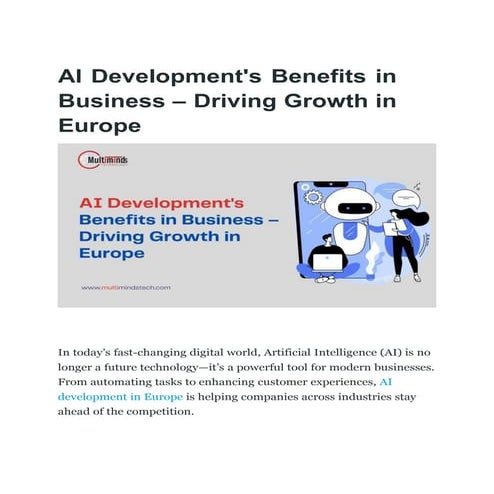 AI Development's Benefits in Business – Driving Growth in Europe | PPT
