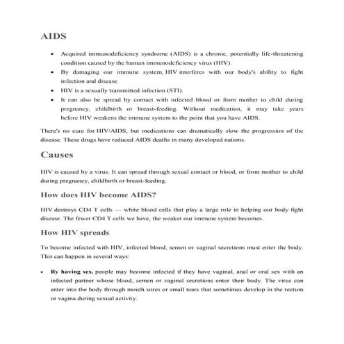 Pathophysiology of AIDS | PDF