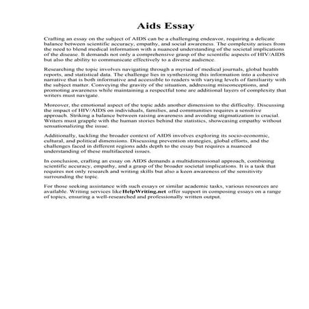 Aids Essay | PDF