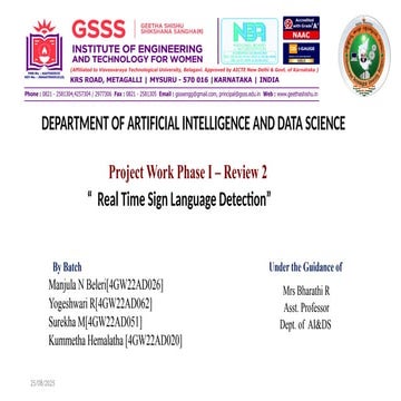 AI&DS PPT Template for Project Phase I Review 2 AY 2024-25.pptx