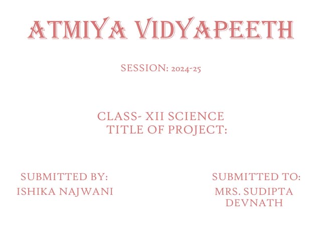 Investigatory Project on Aids | PDF