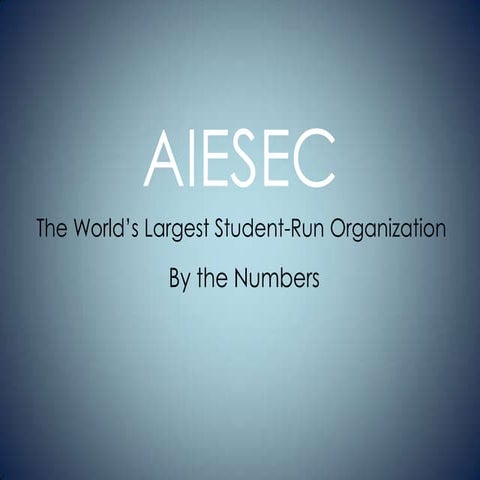 AIESEC -By the Numbers | PPTX | College Education | Education