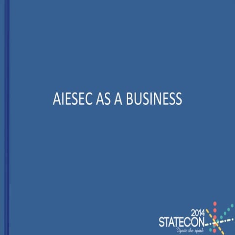 AIESEC as a Business [NSW STATECON 2014] | PPTX