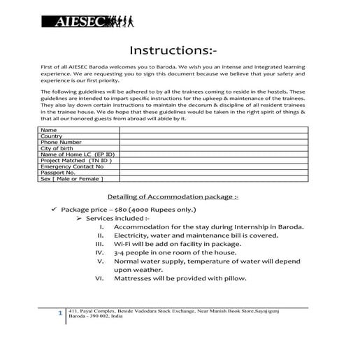 AIESEC Baroda EP Contract | DOCX | World/International Music | Music