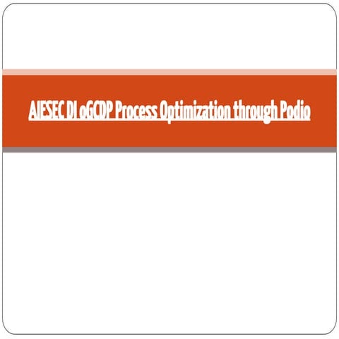 Aiesec di o gcdp process optimization through podio | PDF