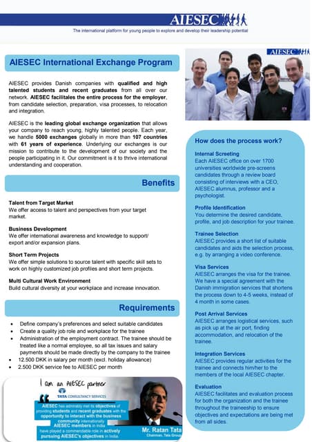 AIESEC Exchange Program _ Product sheet | PDF