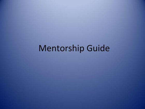 Mentoring ppt | PPT