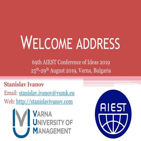 AIEST 2019 opening presentation | PPT