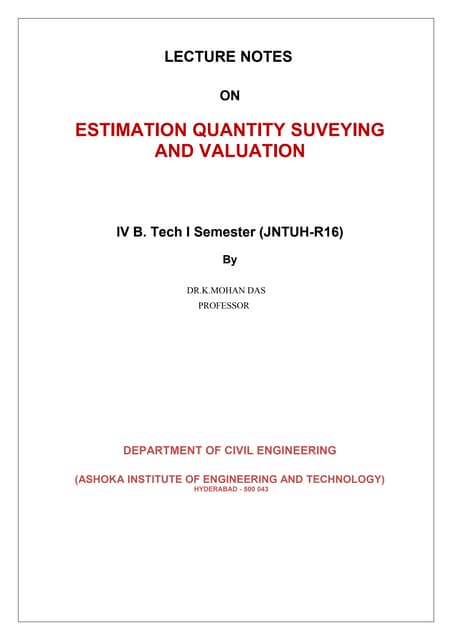 Estimating and costing | PPTX