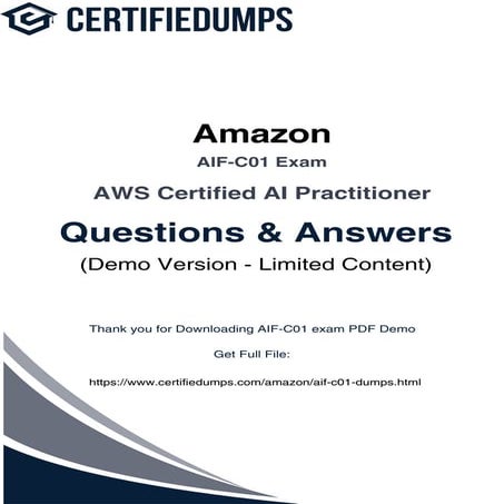 Pass Amazon AIF-C01 Exam with Certifiedumps | PDF